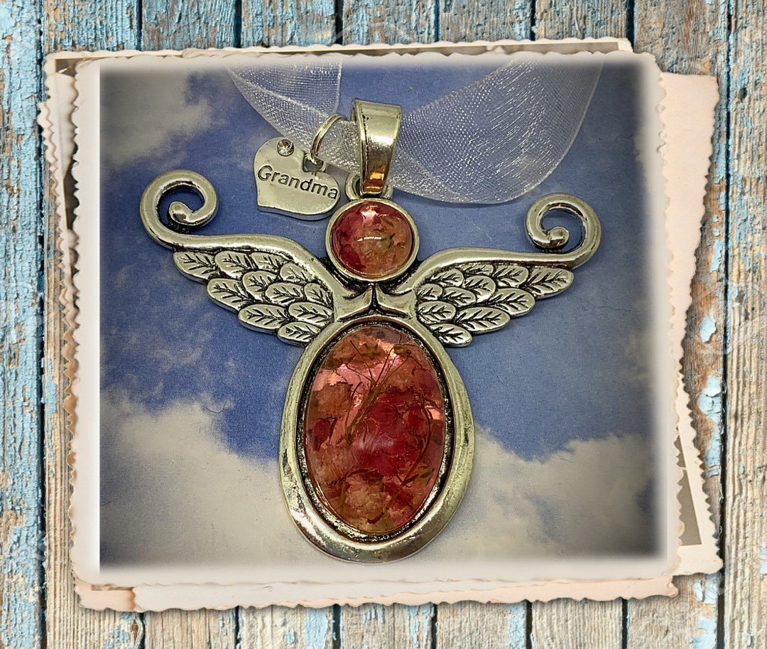 Angel Memorial Ornament, Angel Mirror Hanger, Flower Petal Hanger, Item ...
