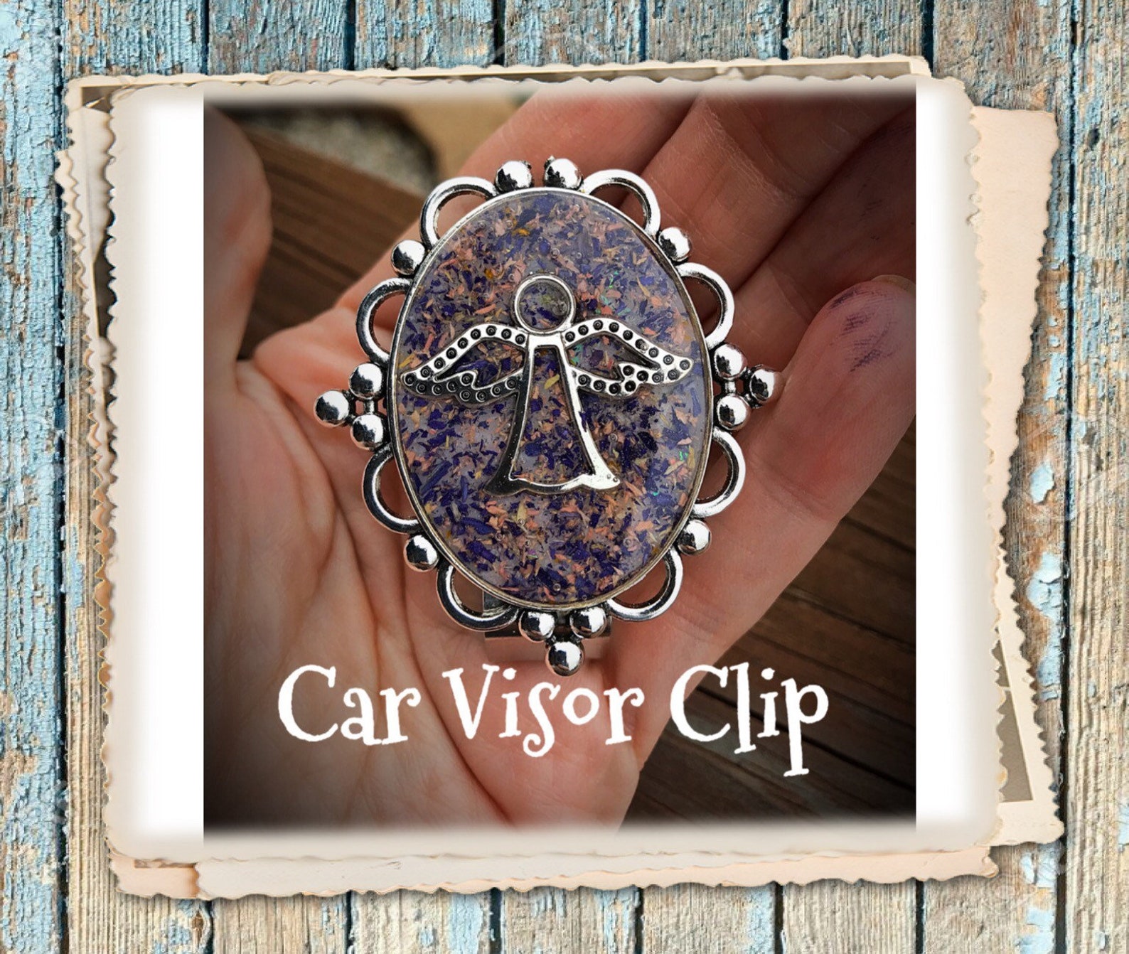 Visor Clip Memorial Visor Clip Guardian Angel Clip Dried - Etsy