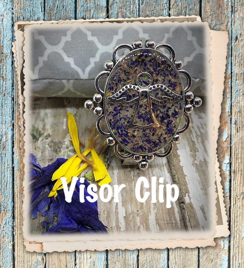 Visor Clip Memorial Visor Clip Guardian Angel Clip Dried - Etsy