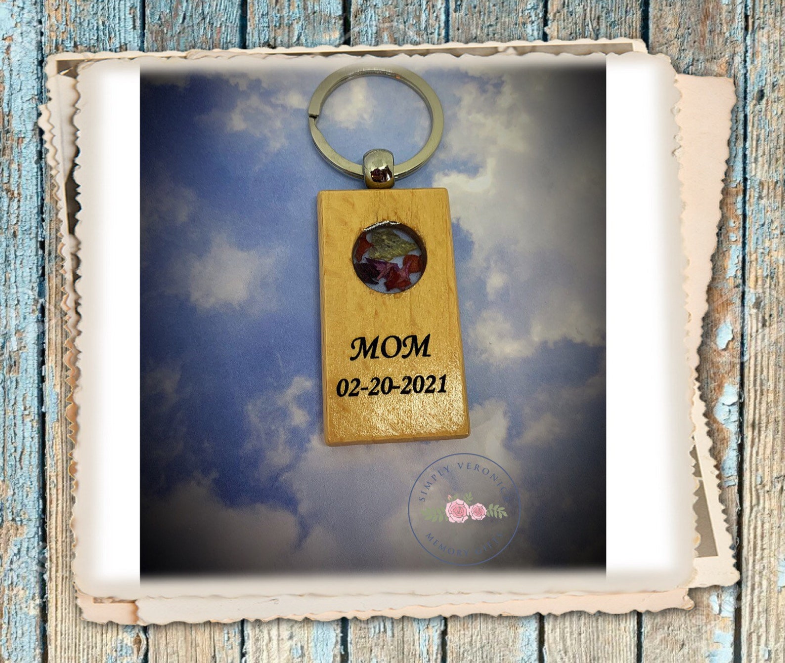 Personalized Keychain Wooden Keychain Men Keepsakes Funeral - Etsy