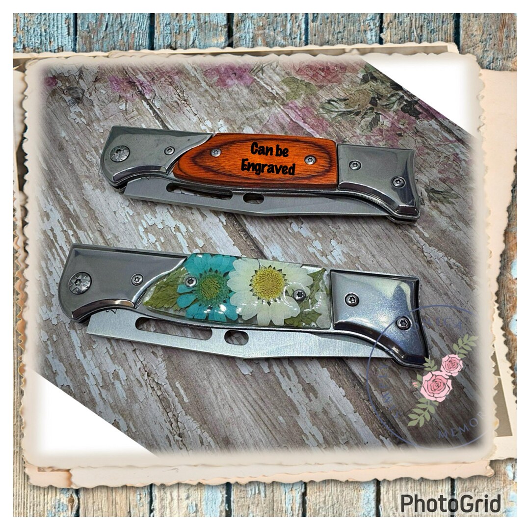 Keepsake Knife, Memory Flower Knife, Personalized Knife, Flower Petal ...