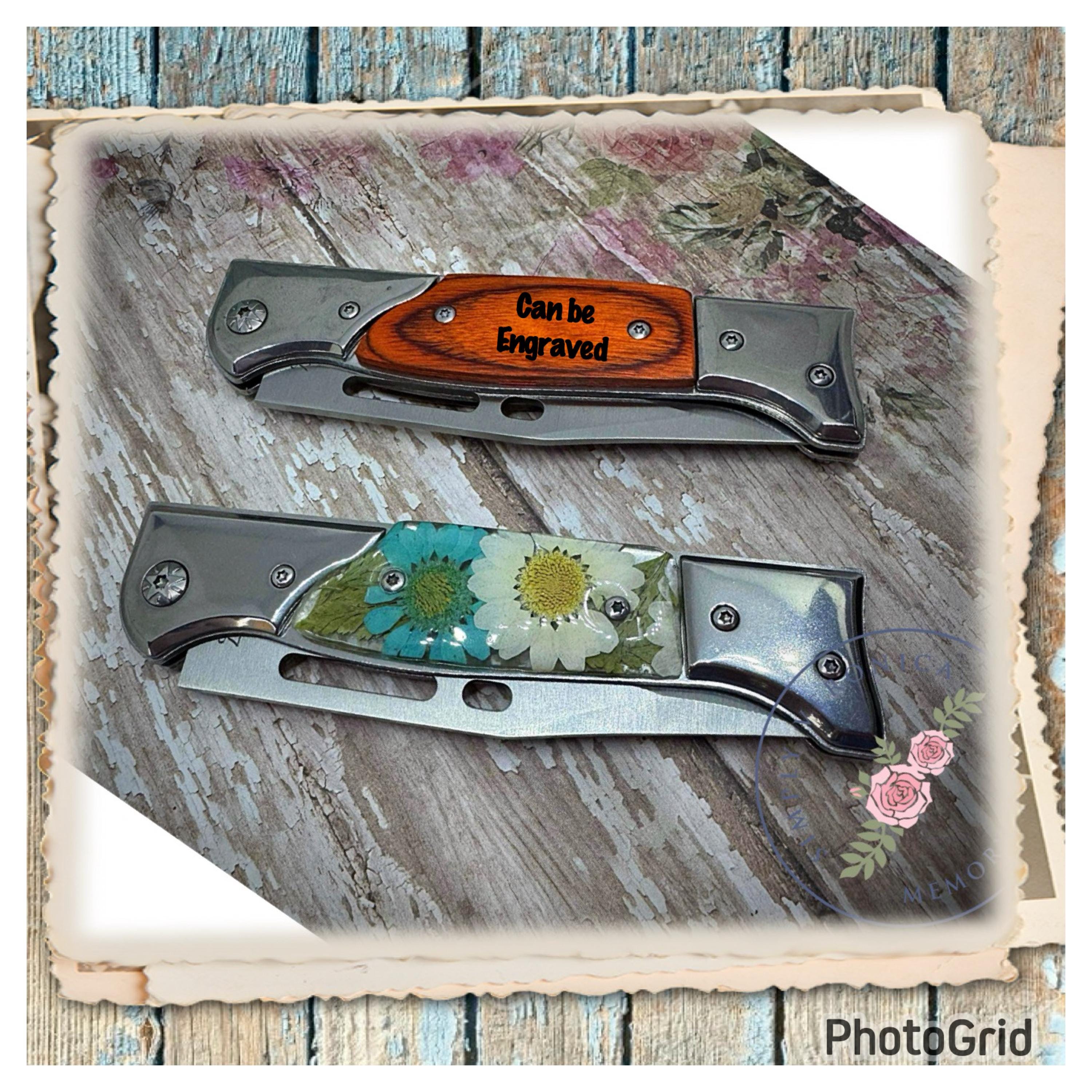 Keepsake Knife, Memory Flower Knife, Personalized Knife, Flower Petal ...