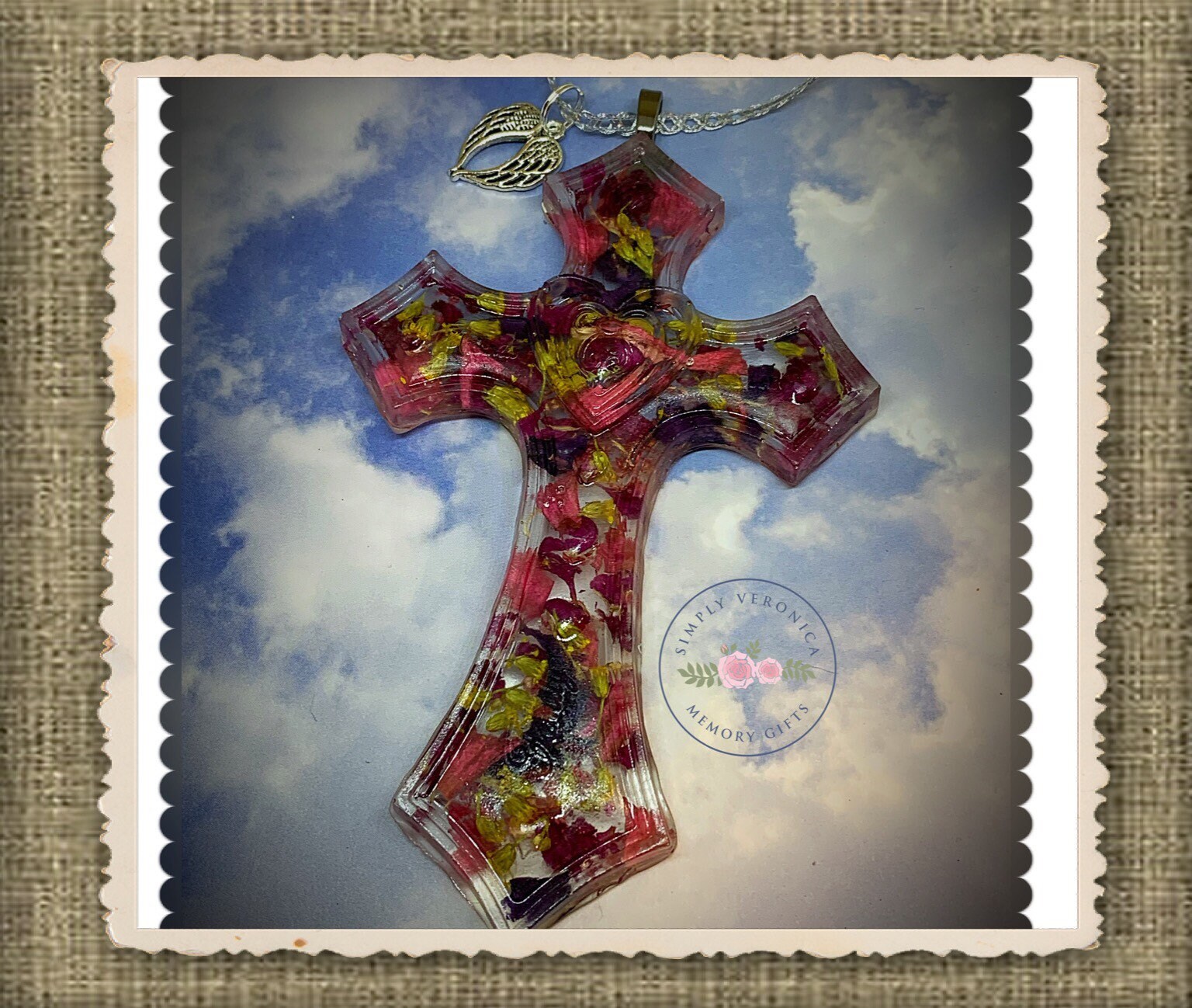 Cross Suncatcher Heart in Cross Suncatcher Flower Petal - Etsy