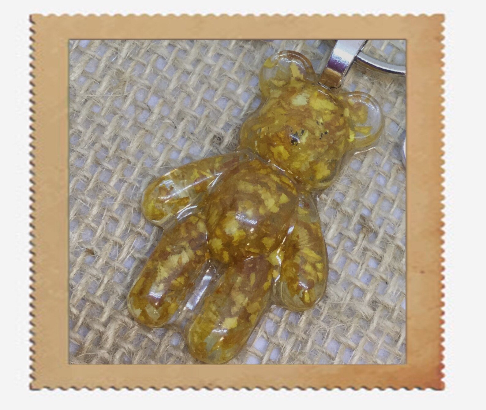 Little Bear Keychain Made From Dried Flower Petals Funeral | Etsy