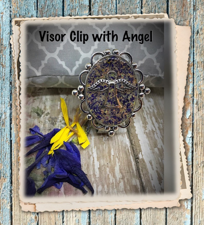 Visor Clip Memorial Visor Clip Guardian Angel Clip Dried - Etsy