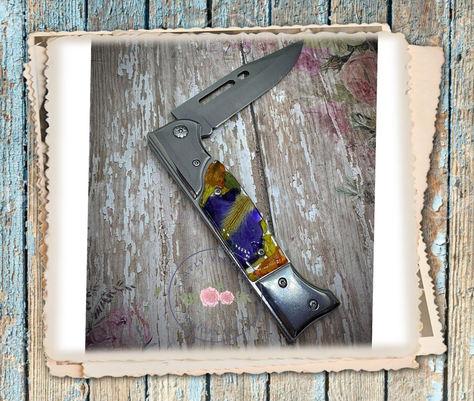 Keepsake Knife, Memory Flower Knife, Personalized Knife, Flower Petal ...