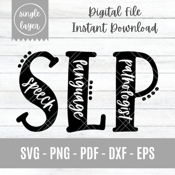 SLP Digital Cut File SVG Speech Therapist Speech - Etsy