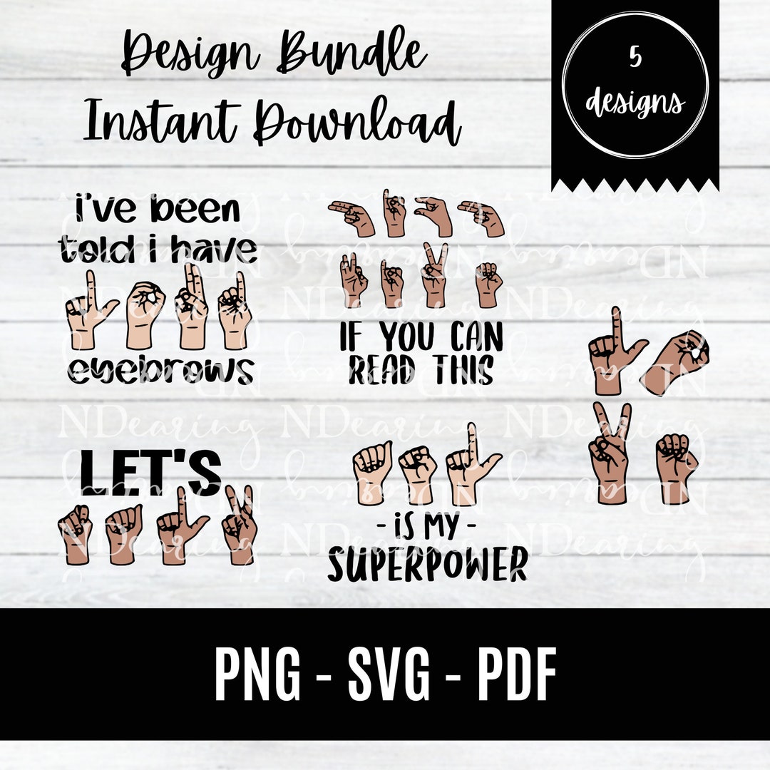 ASL Fingerspelling Digital Cut File Bundle | Deaf Hard of Hearing Sign ...