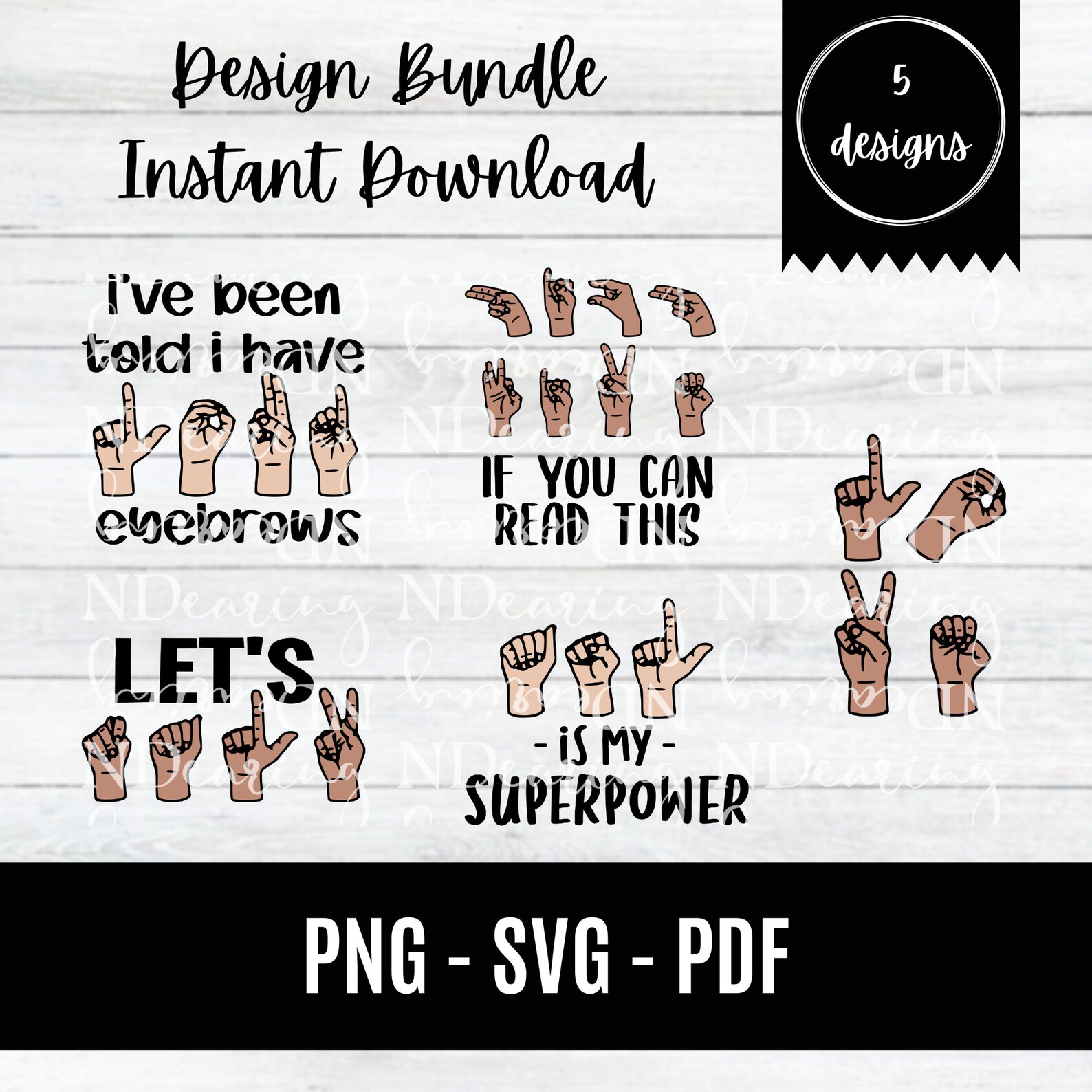 ASL Fingerspelling Digital Cut File Bundle | Deaf Hard of Hearing Sign ...