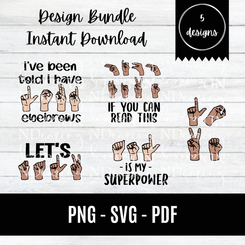 ASL Fingerspelling Digital Cut File Bundle | Deaf Hard of Hearing Sign ...