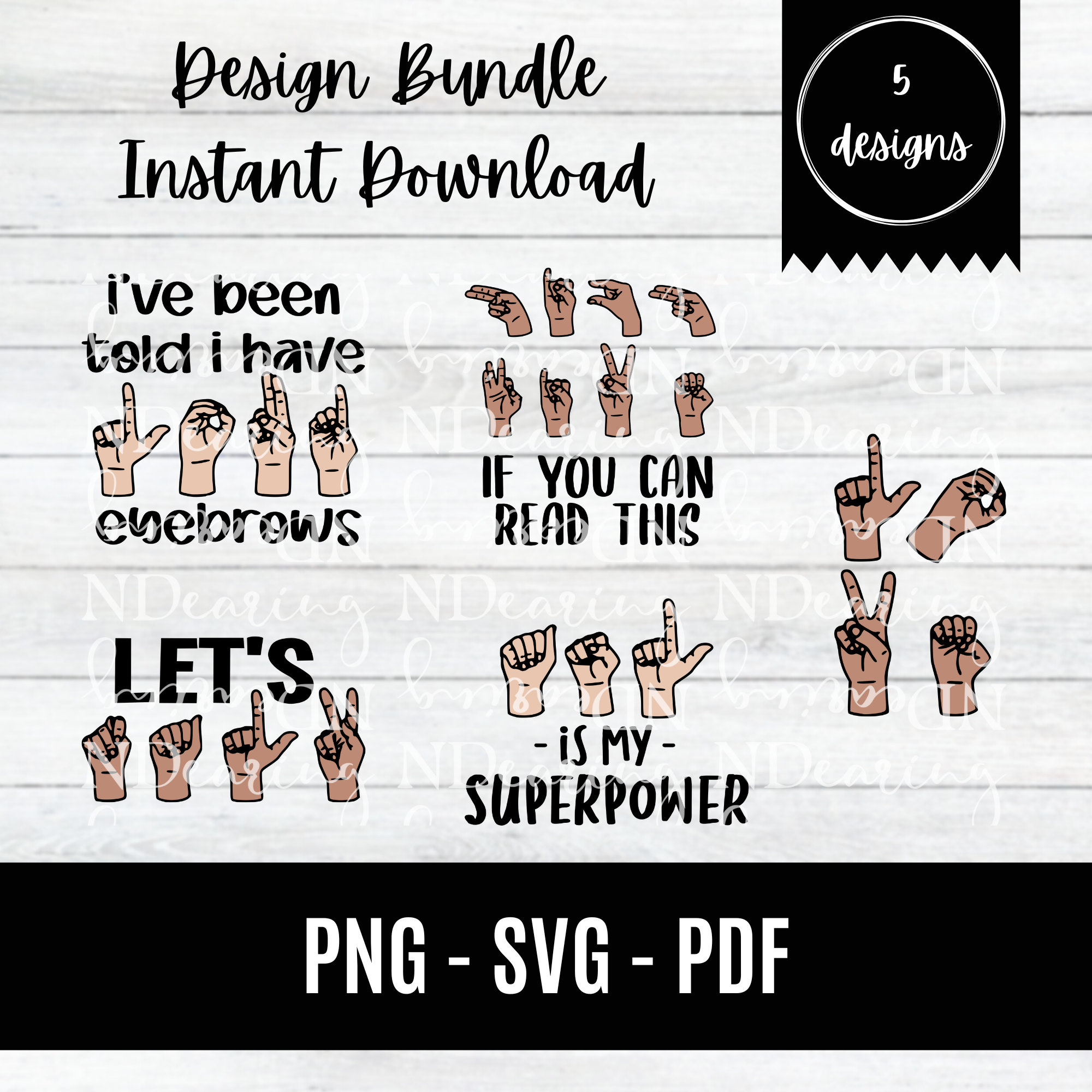 ASL Fingerspelling Digital Cut File Bundle | Deaf Hard of Hearing Sign ...