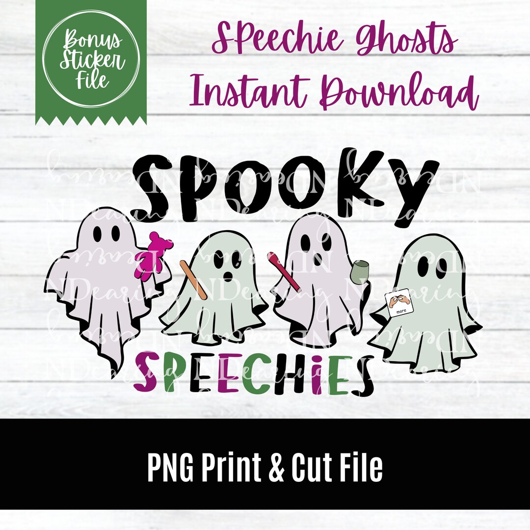 Speechie Ghosts Sublimation Print Cut PNG File | Spooky Speech Feeding ...