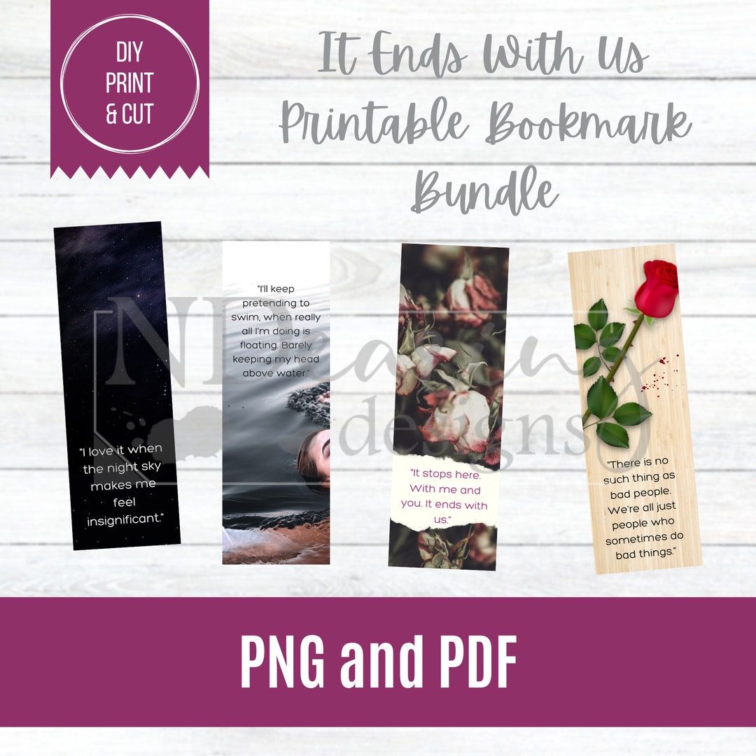 It Ends With Us Quotes Printable Bookmark Bundle - Etsy