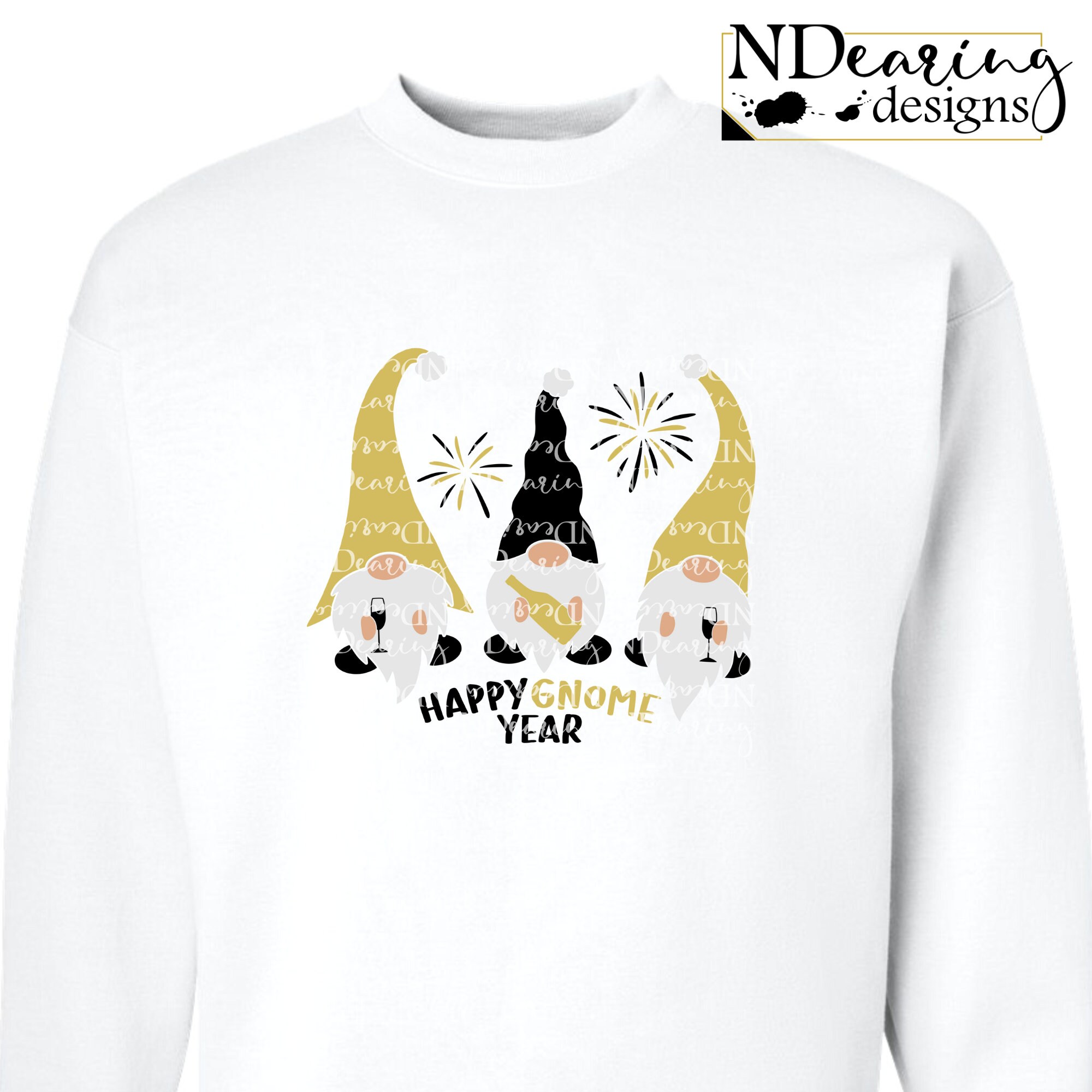Happy Gnome Year SVG Digital Cut File Cute New Years Eve Pun 2024 NYE ...