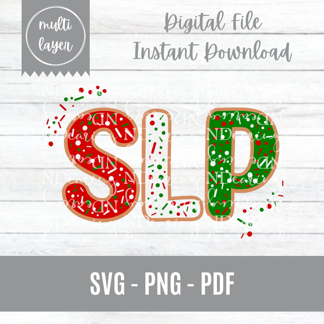 SLP Christmas Cookies Digital Cut File SVG Xmas Speech Therapist Speech ...