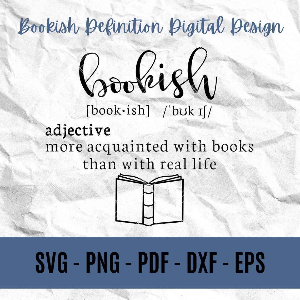 Bookish Definition Cut File SVG Cricut Book Lover Nerd | Etsy