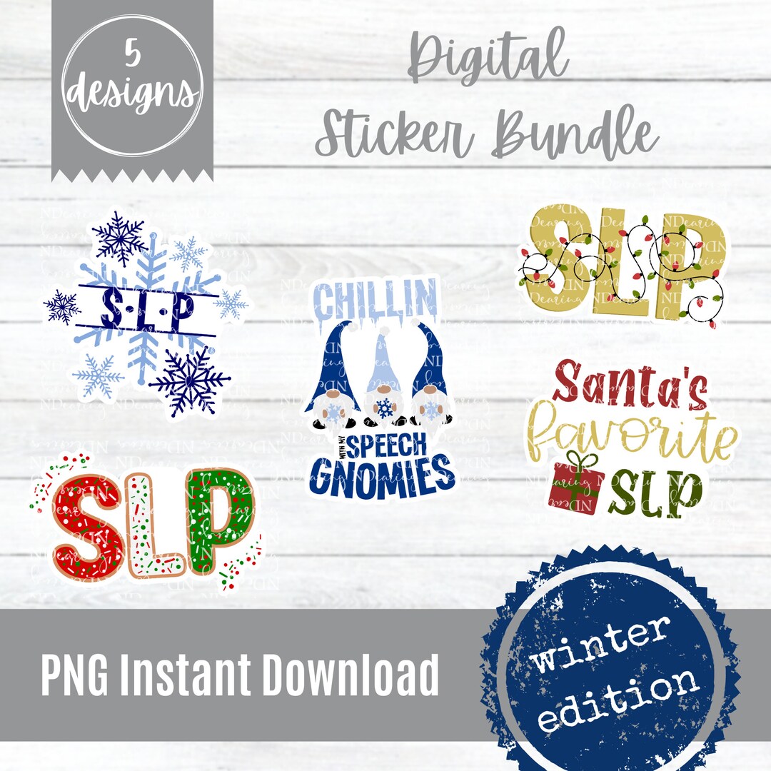 SLP Digital Sticker Bundle Winter Christmas Edition | PNG | Speech ...
