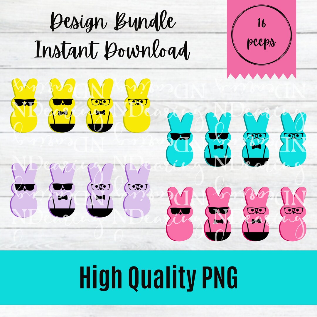 Easter Bunny Peeps Glasses Digital Print Sublimation Bundle | Funny ...