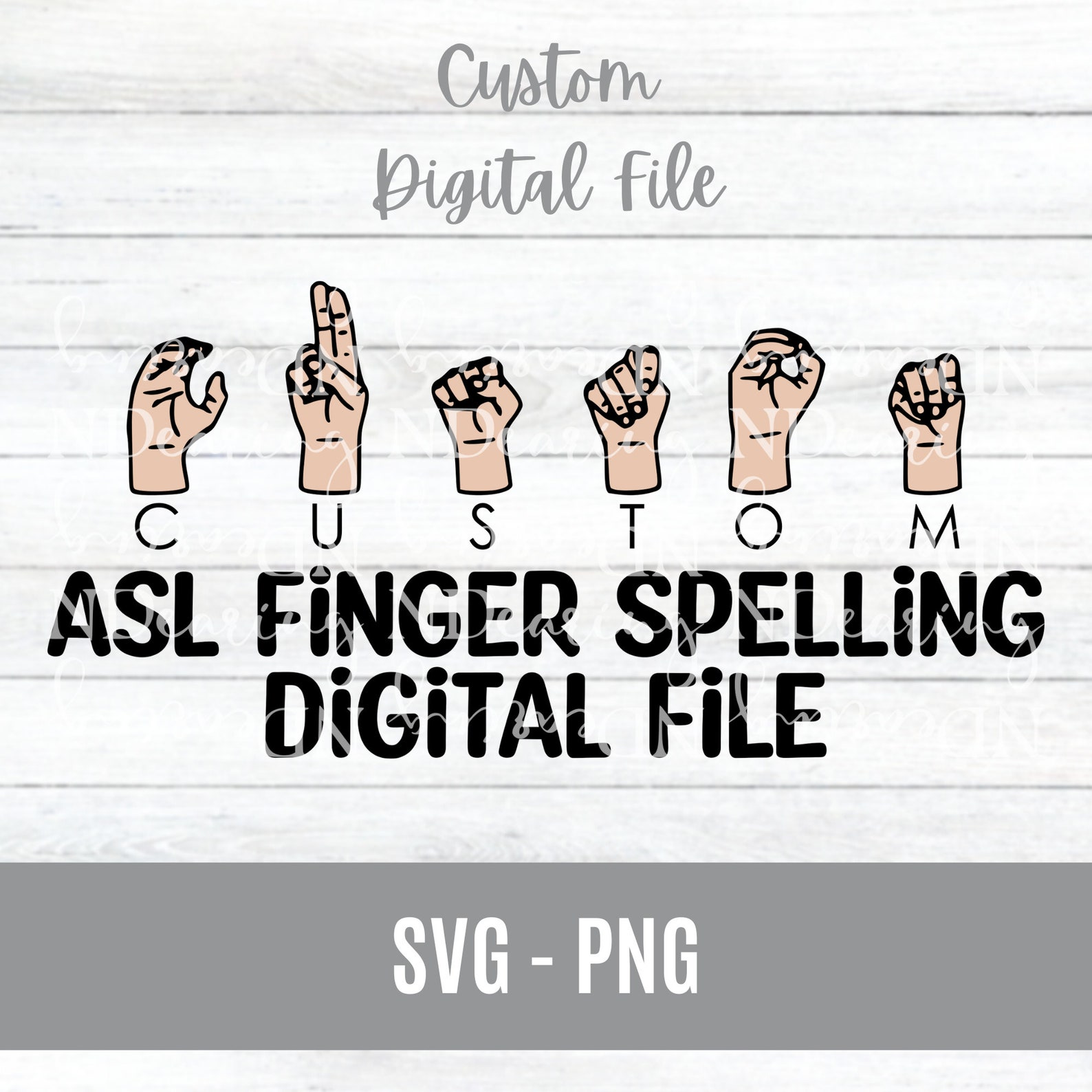 Custom ASL Finger Spelling Print and Cut Files - Etsy