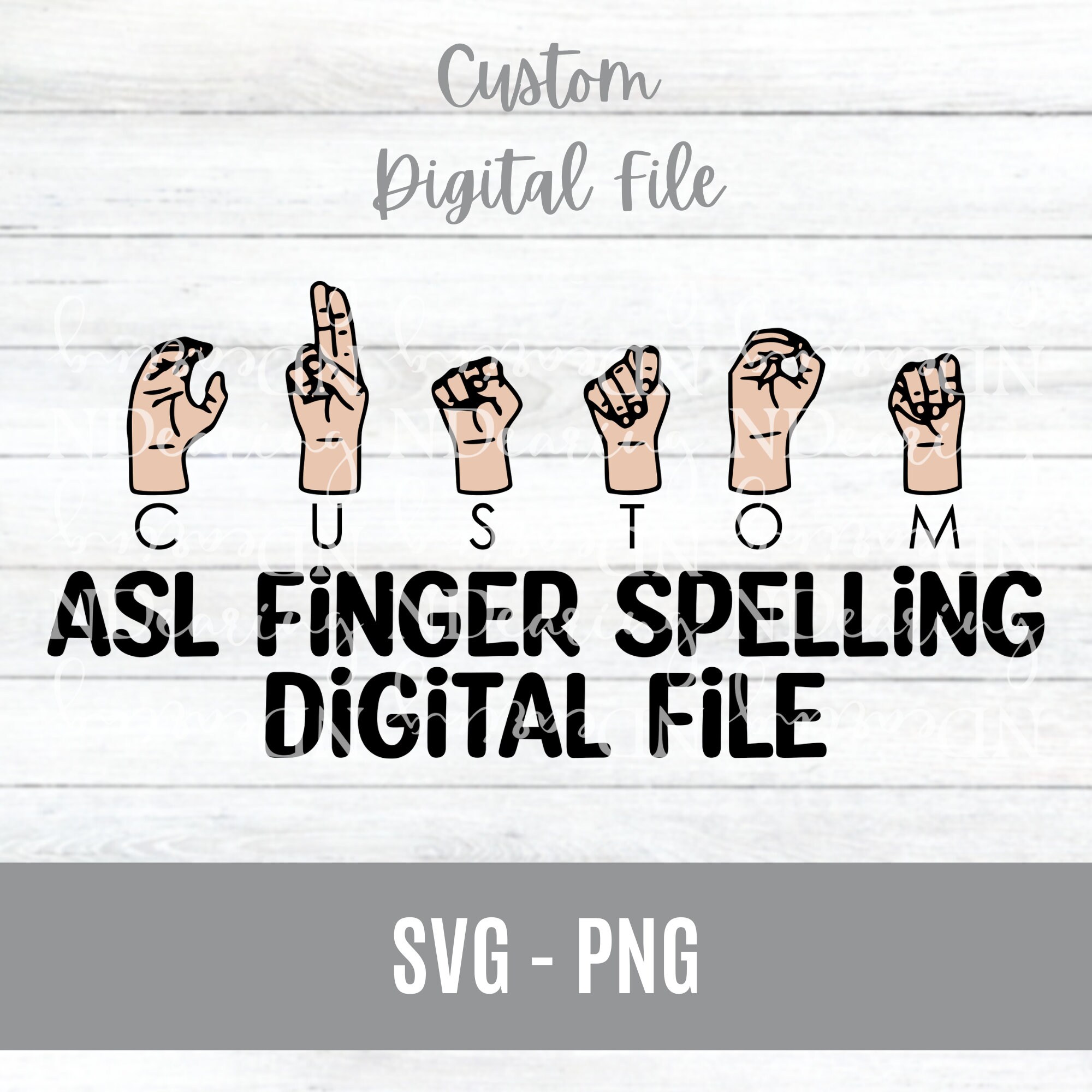 Custom ASL Finger Spelling Print and Cut Files - Etsy