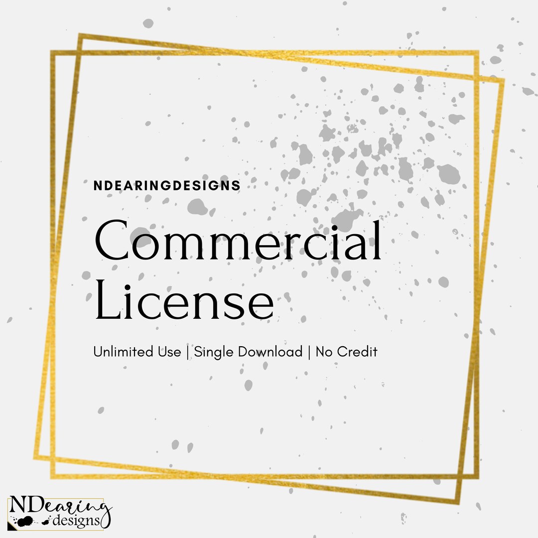 Digital File Commercial License: Unlimited Use, Single Design (digital ...