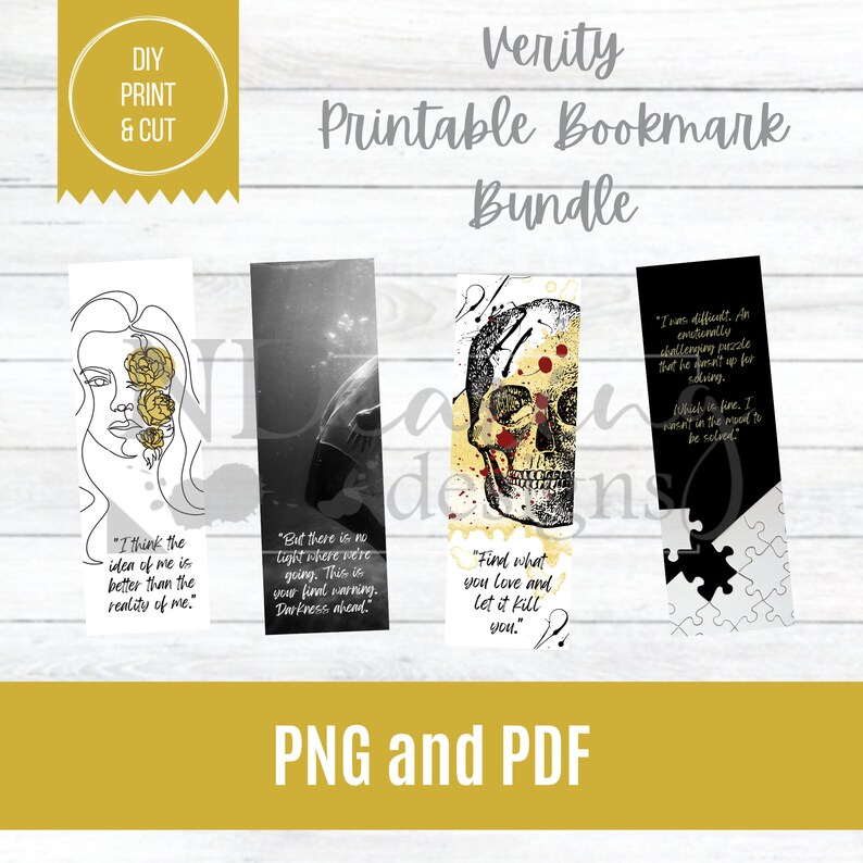 Verity Quotes Printable Bookmark Bundle - Etsy