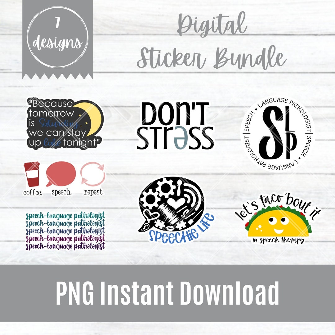 Speech Therapy Digital Sticker Bundle Volume 2 | PNG | Speech Therapist ...
