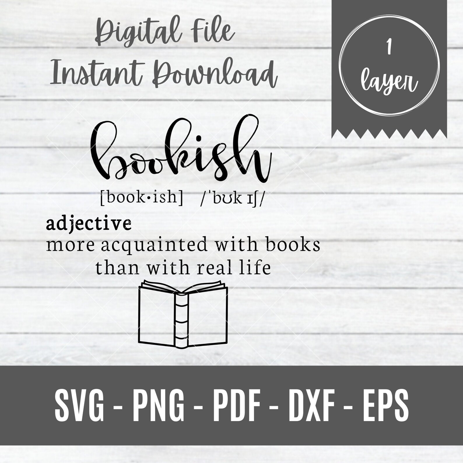 Bookish Definition Cut File SVG Cricut Book Lover Nerd Reader Books ...