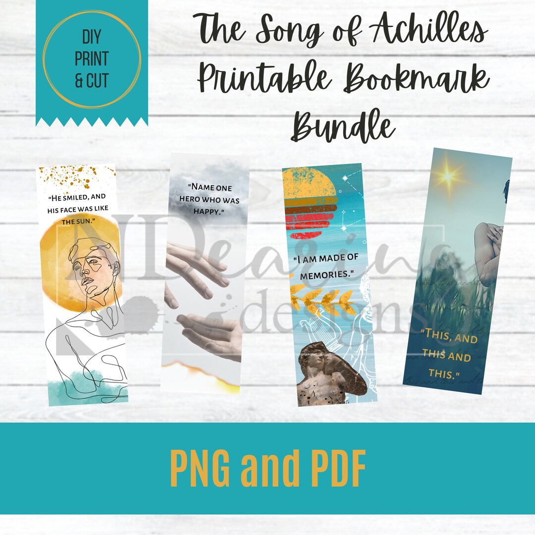 The Song of Achilles Madeline Miller Printable Bookmark Bundle - Etsy