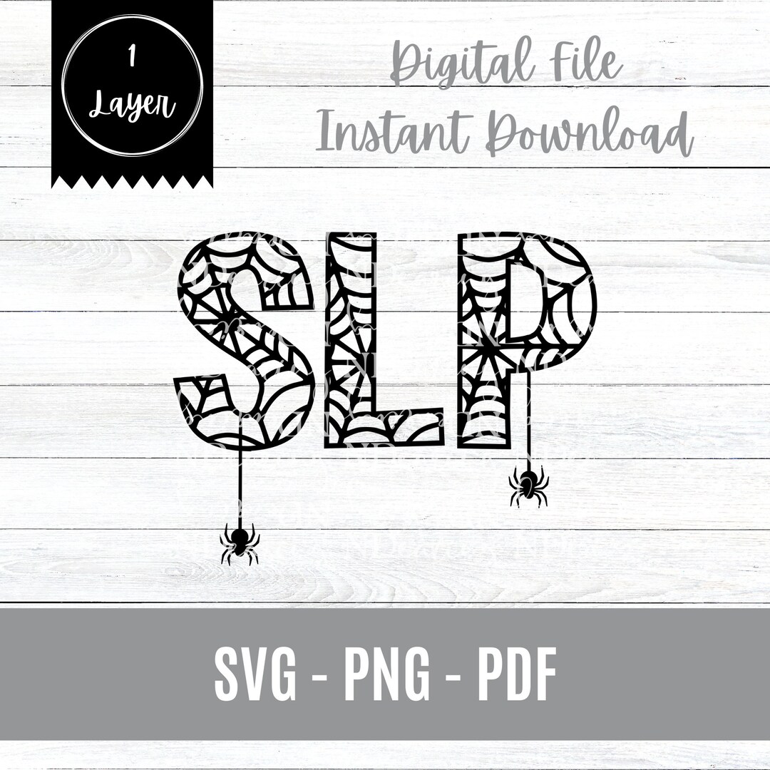 Spiderweb SLP Letters Halloween Digital SVG Cut File | Speech Language ...