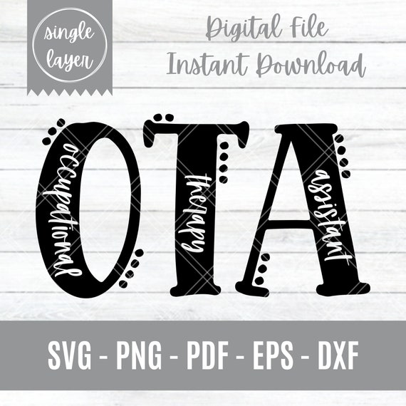 OTA Digital Cut File SVG Occupational Therapy Assistant - Etsy