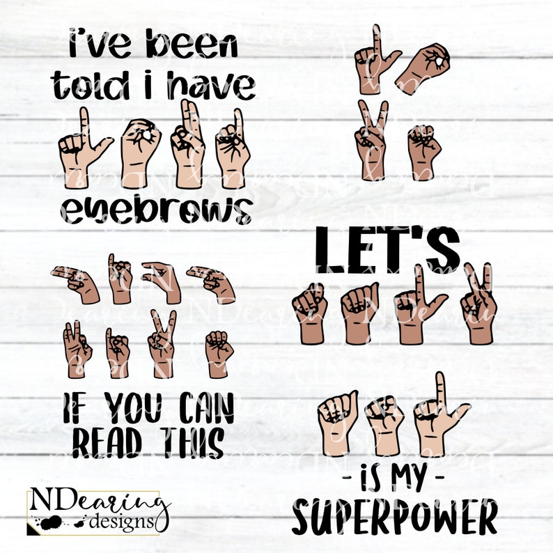 ASL Fingerspelling Digital Cut File Bundle | Deaf Hard of Hearing Sign ...
