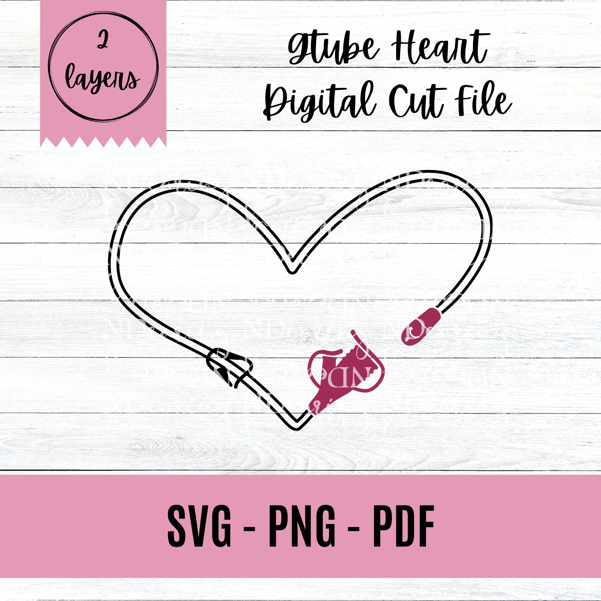 Gtube Heart SVG Digital Cut File Cricut Design Gastronomy Tube Button ...