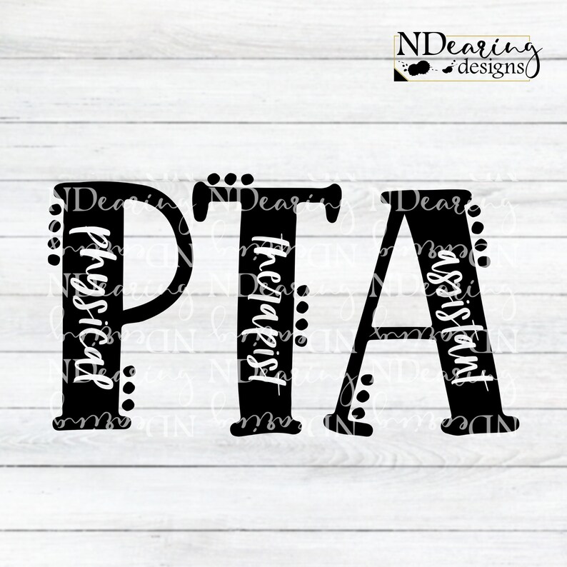PTA Initial Digital Cut File SVG Physical Therapist - Etsy