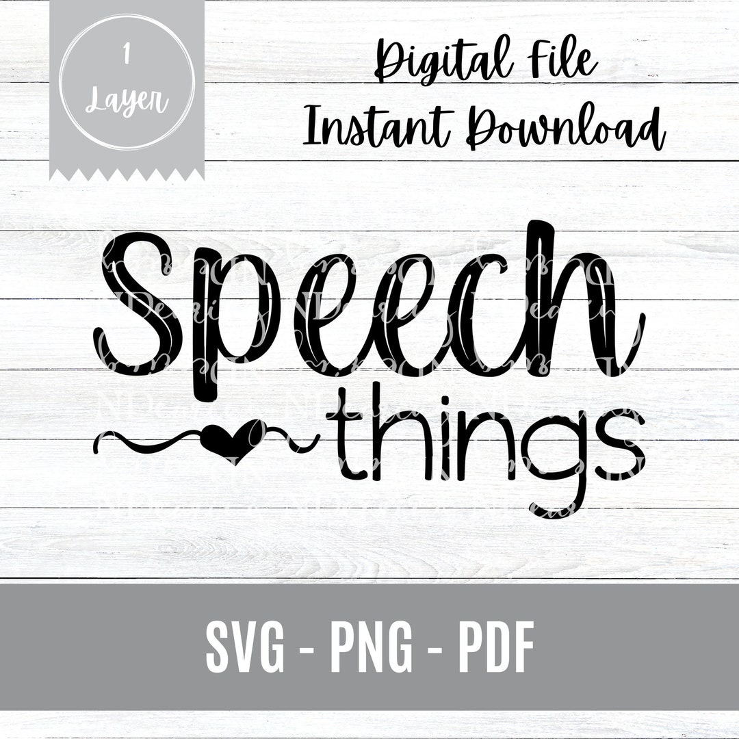 Speech Things Digital Cut File SVG SLP Therapist Speech Language ...