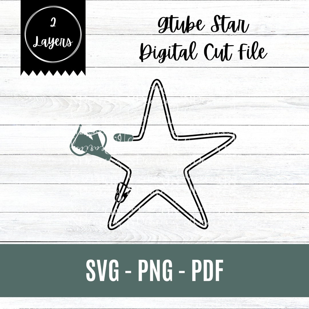 Gtube Star SVG Digital Cut File Cricut Design Gastronomy Tube Button ...