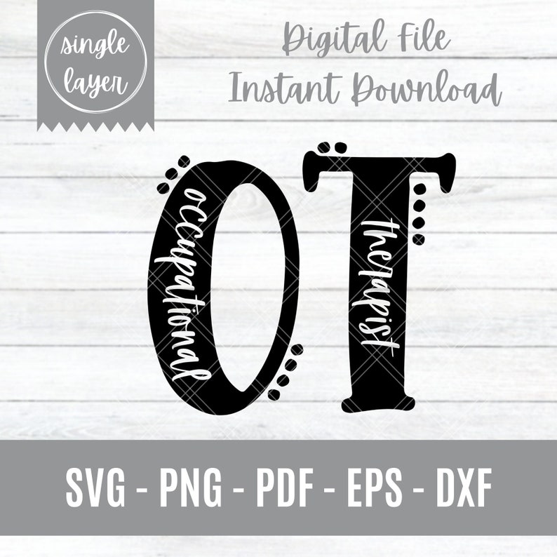 OT Digital Cut File SVG Occupational Therapist Rehab - Etsy