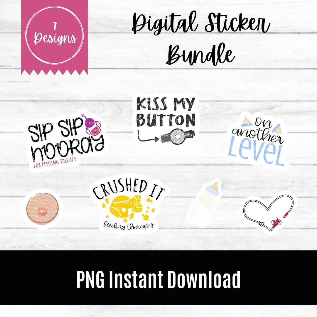 Feeding Therapy Digital Sticker Bundle | PNG | Speech Therapist ...