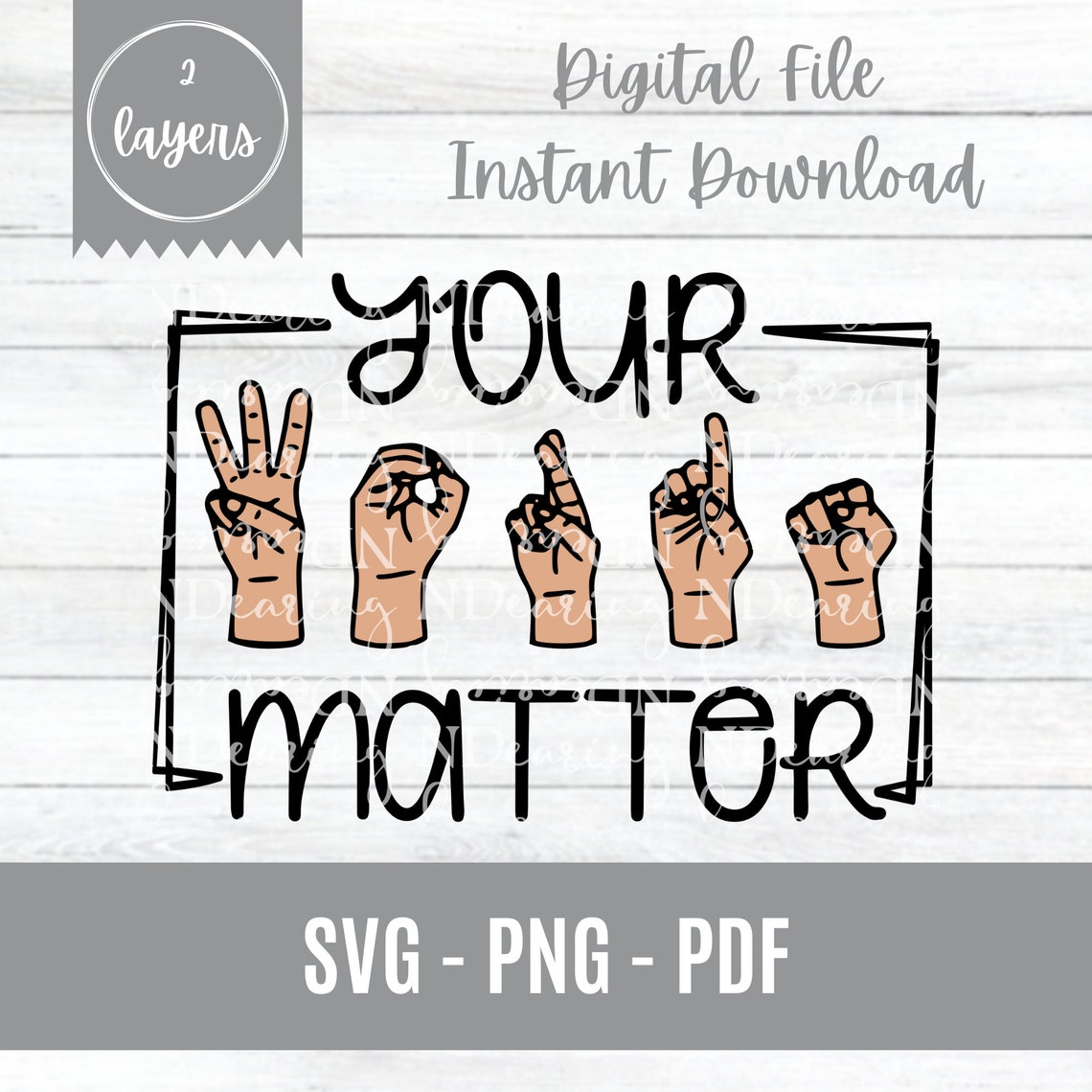 Your Words Matter ASL Digital Cut File SVG Sign Language Speech Therapy ...