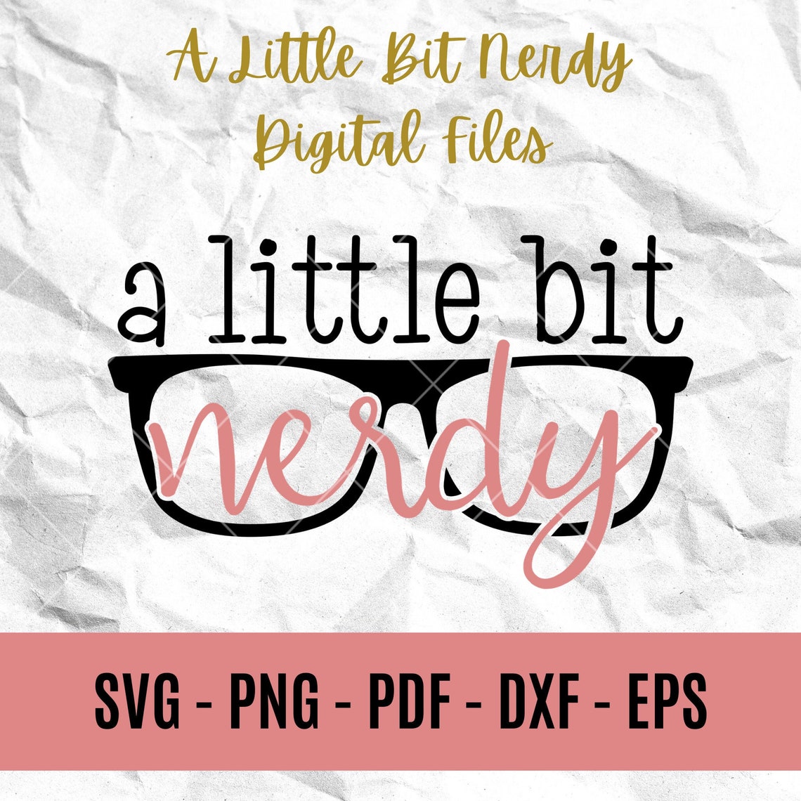 A Little Bit Nerdy Cut File SVG Cricut Book Lover Nerd - Etsy