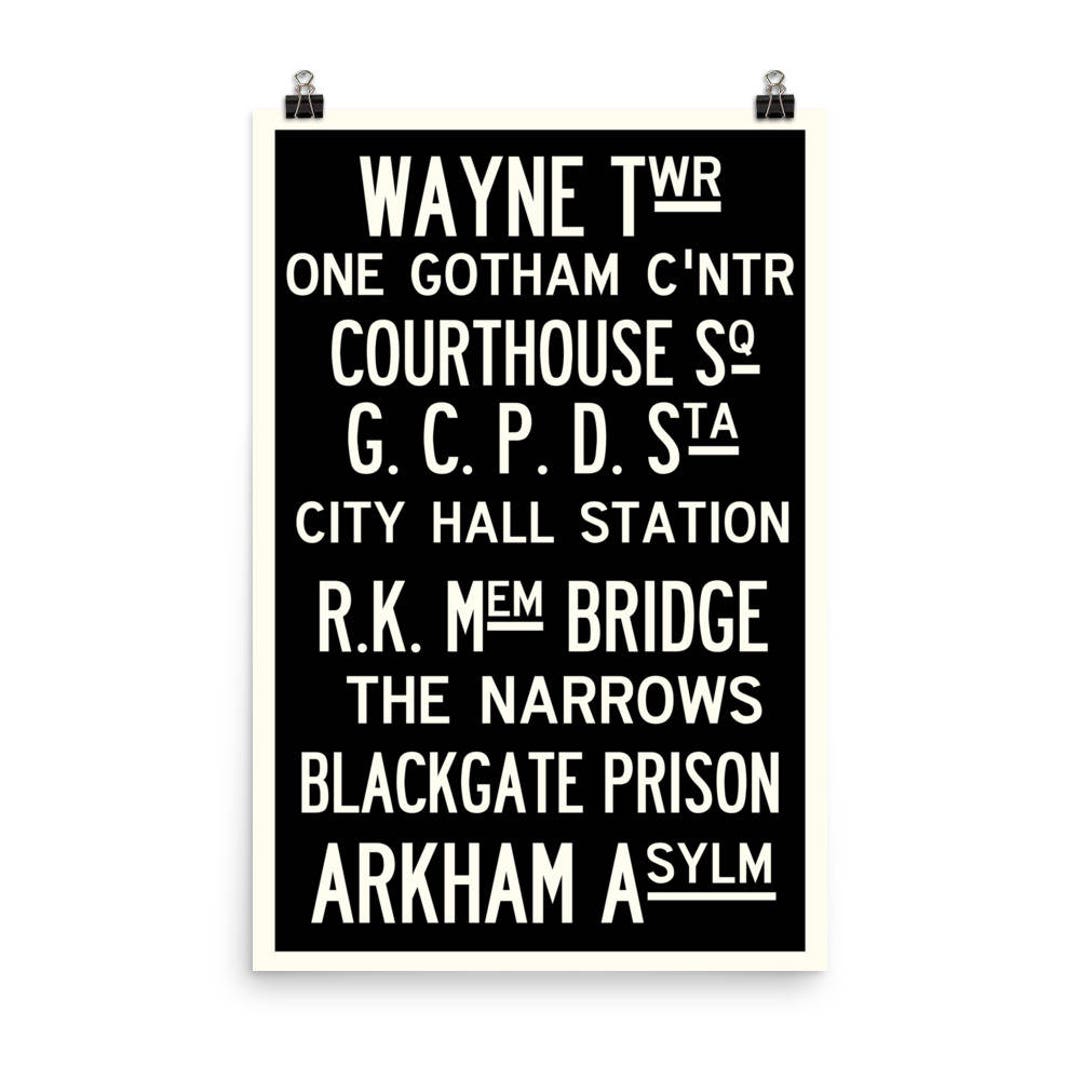 Gotham City Subway Sign, Bruce Wayne, Batman, Family Wall Art, Print ...