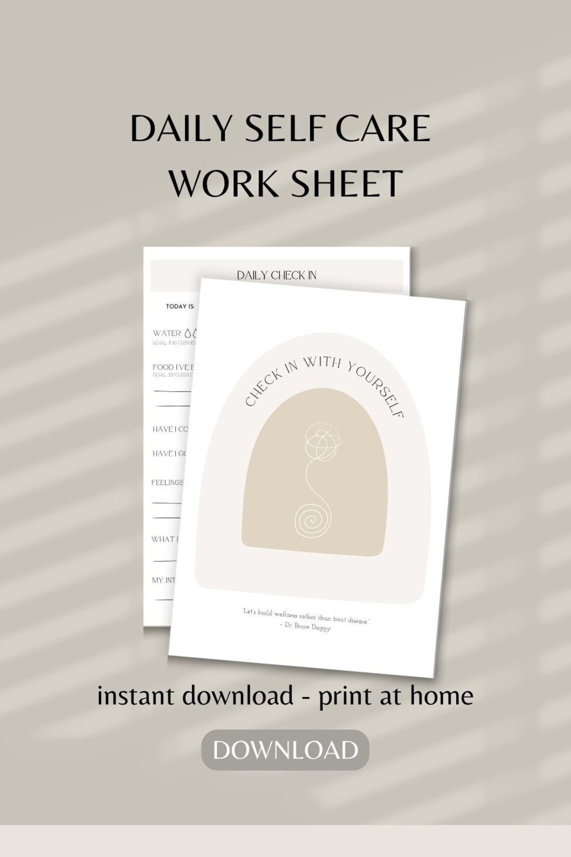 Daily Check in Worksheet for Mental Health and Emotional Stability and ...