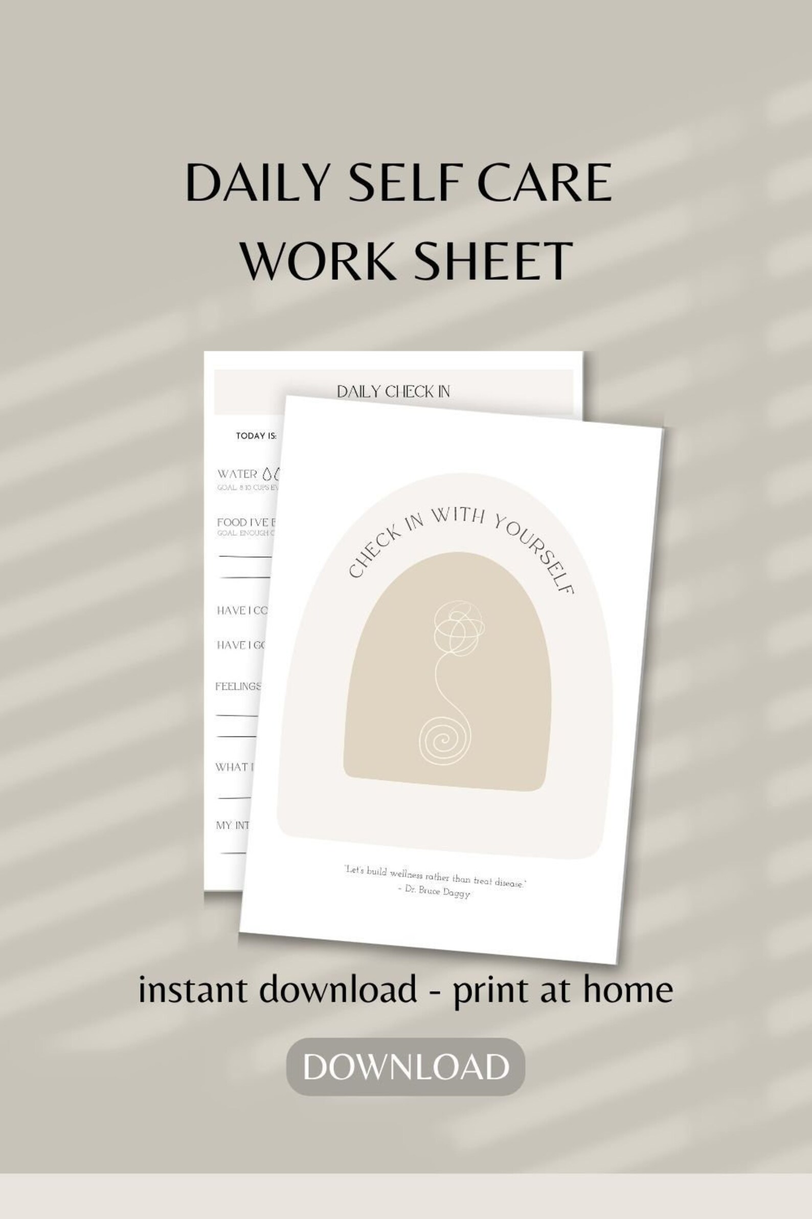 Daily Check in Worksheet for Mental Health and Emotional Stability and ...