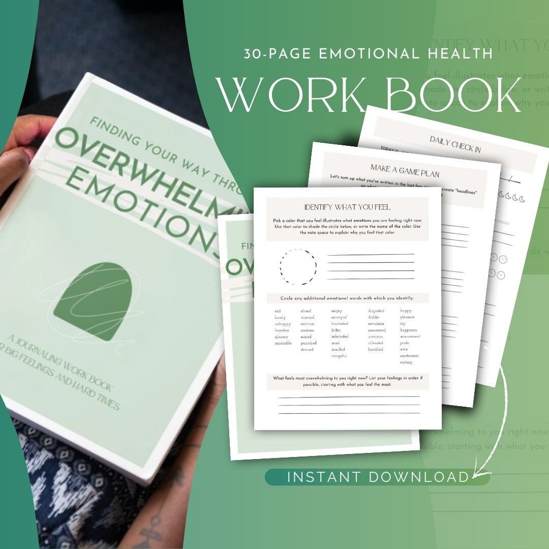 Journaling Work Book for Overwhelming Emotions - 30 Page Printable for ...