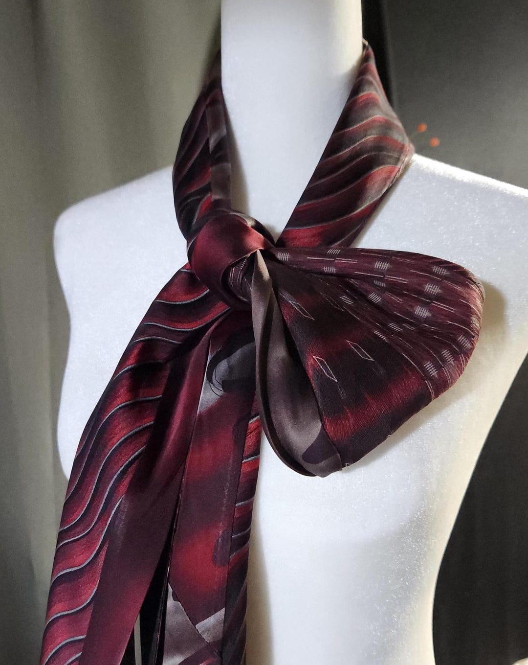 Scarf – Upcycled Neckties – Silk Scarf – Repurposed Necktie - Etsy