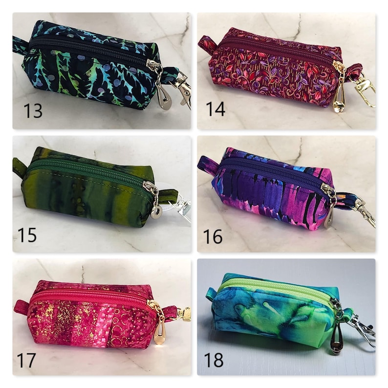 Mini Zipper Pouch - Lip Balm Holder - Coin Wallet - With Keychain Clasp ...