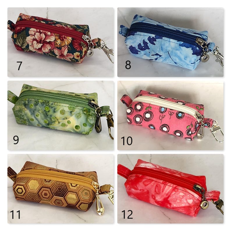 Mini Zipper Pouch - Lip Balm Holder - Coin Wallet - With Keychain Clasp ...