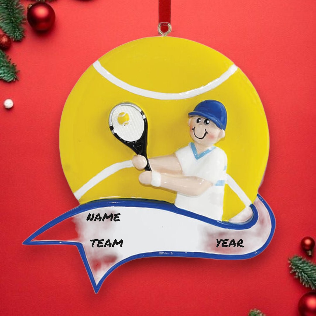 Personalized Tennis Serve Boy Christmas Ornament - Custom Sports ...
