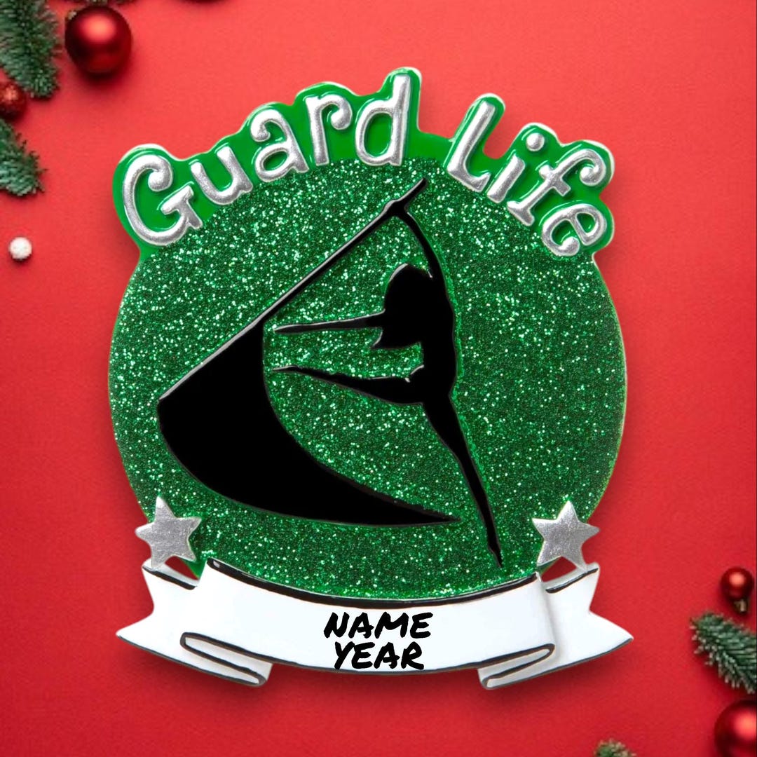 Personalized Color Guard Green Christmas Ornament Noel Box - Etsy