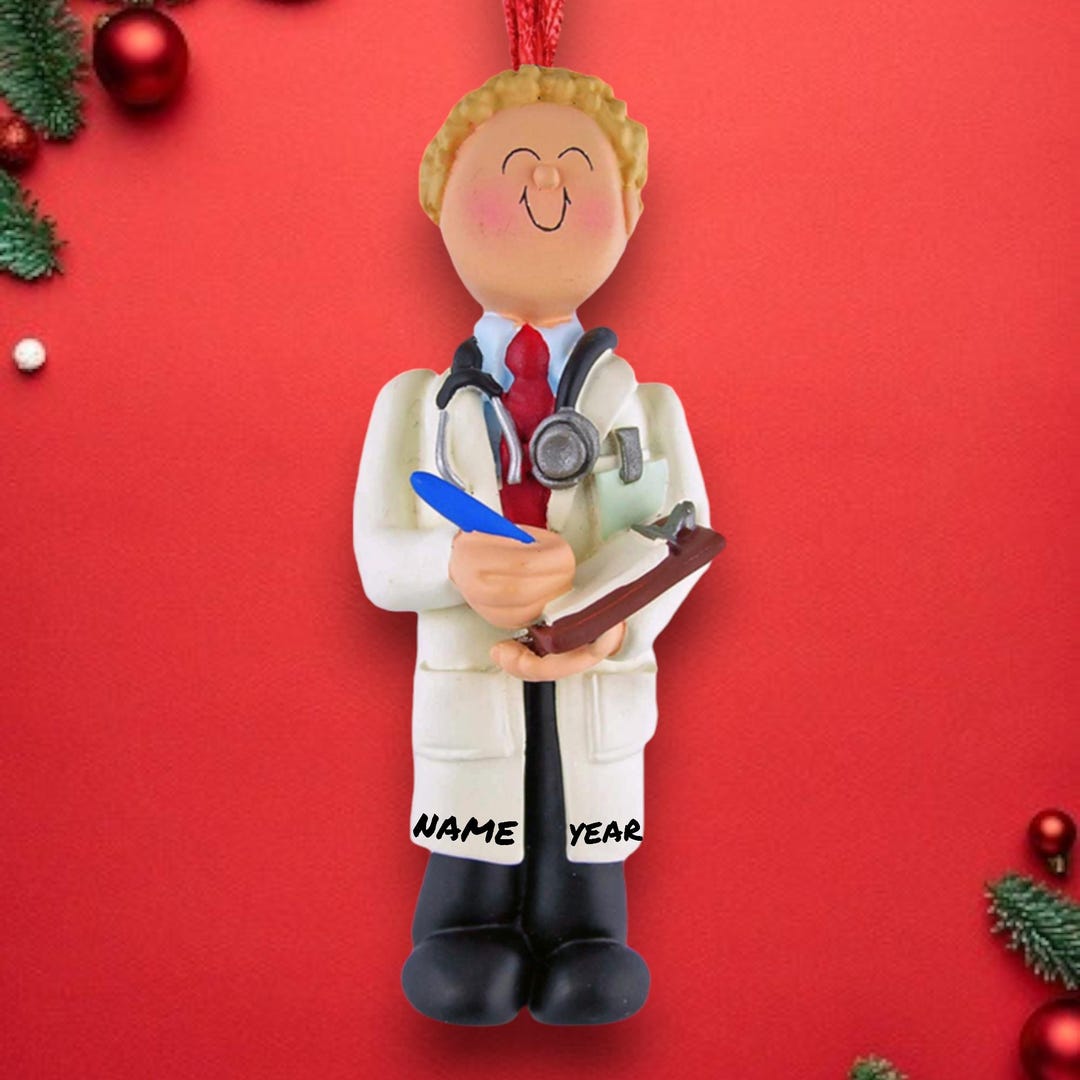 Personalized Doctor Ornament Custom Blonde Male 3D Polyresin Ornament ...
